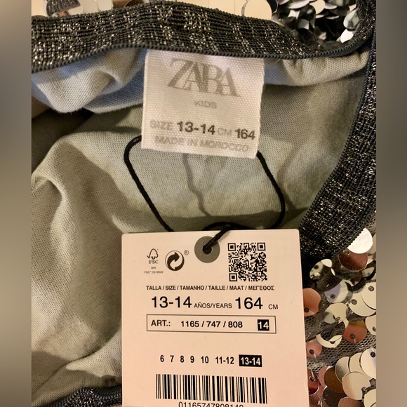 Zara | Bottoms | Zara Silver Sequin Pull Up Skirt Nwt | Poshmark